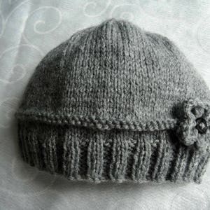Ladies Hat Easy Knitting Pattern Girls Hat Flower Trim - Etsy