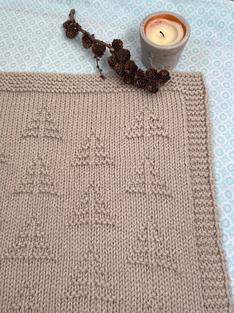Easy Knitting Pattern Chunky Baby Blanket Pine Trees Pdf - Etsy