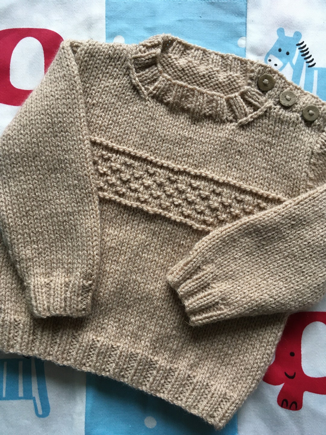 Knitting Pattern DK Baby Toddler Sweater Little Lines Pdf - Etsy