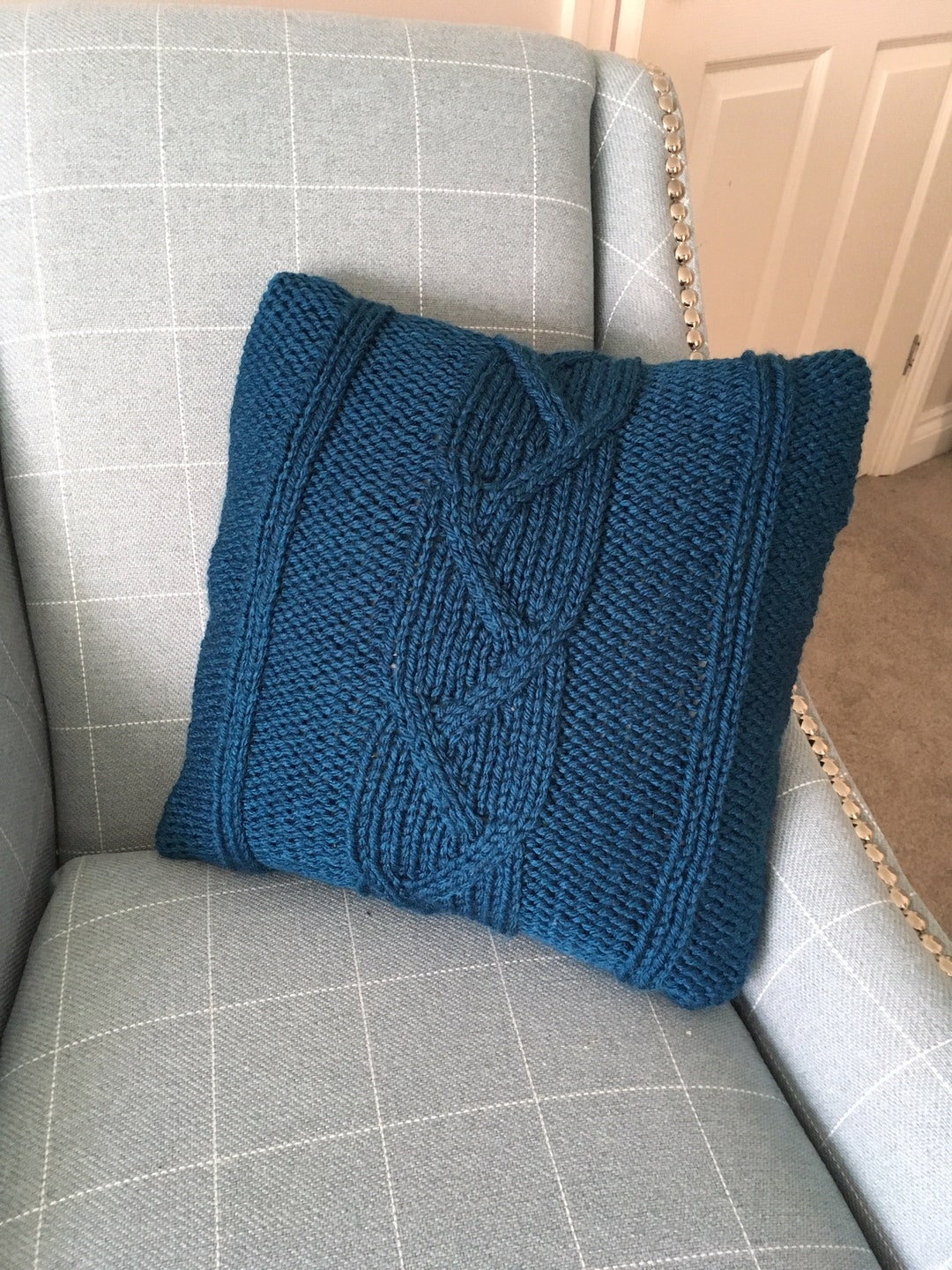 Knitting Pattern Super Chunky Cushion Pillow Cover Lazy Days Pdf - Etsy