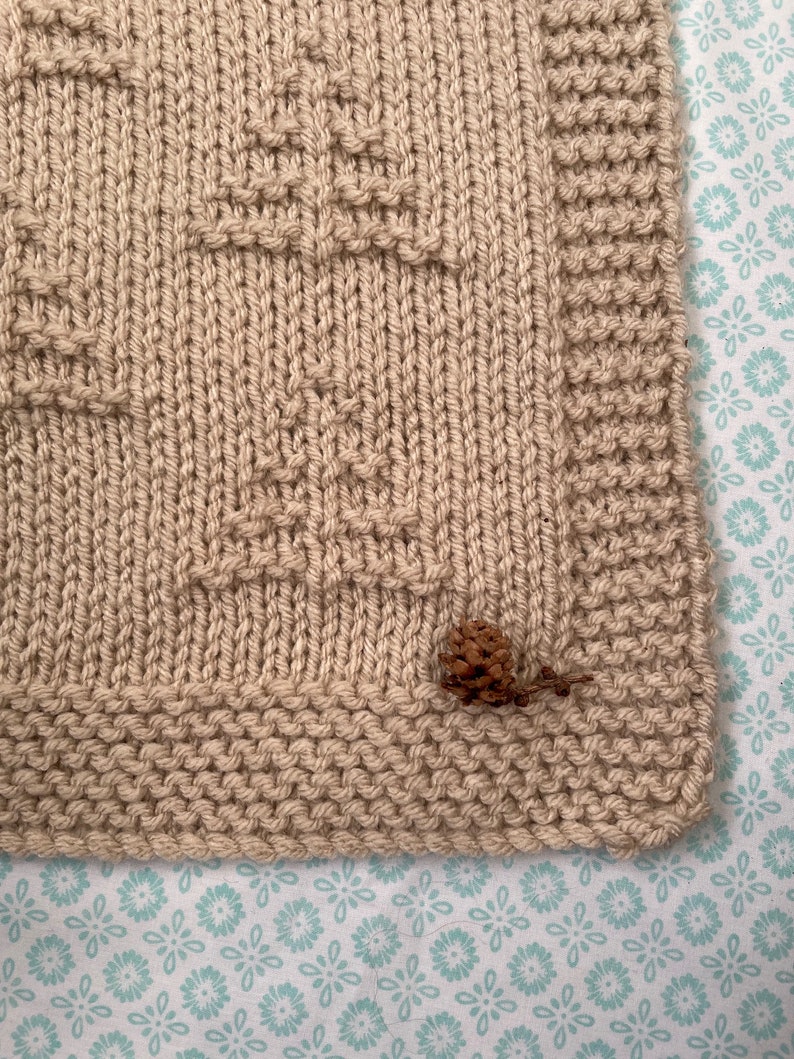 Easy Knitting Pattern Chunky Baby Blanket Pine Trees Pdf - Etsy