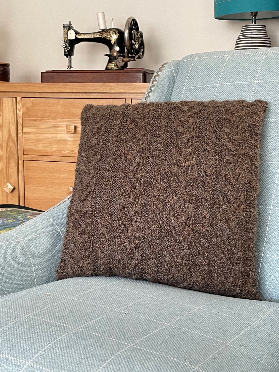 Knitting Pattern Cabled DK Cushion Cover Forestry 16 - Etsy