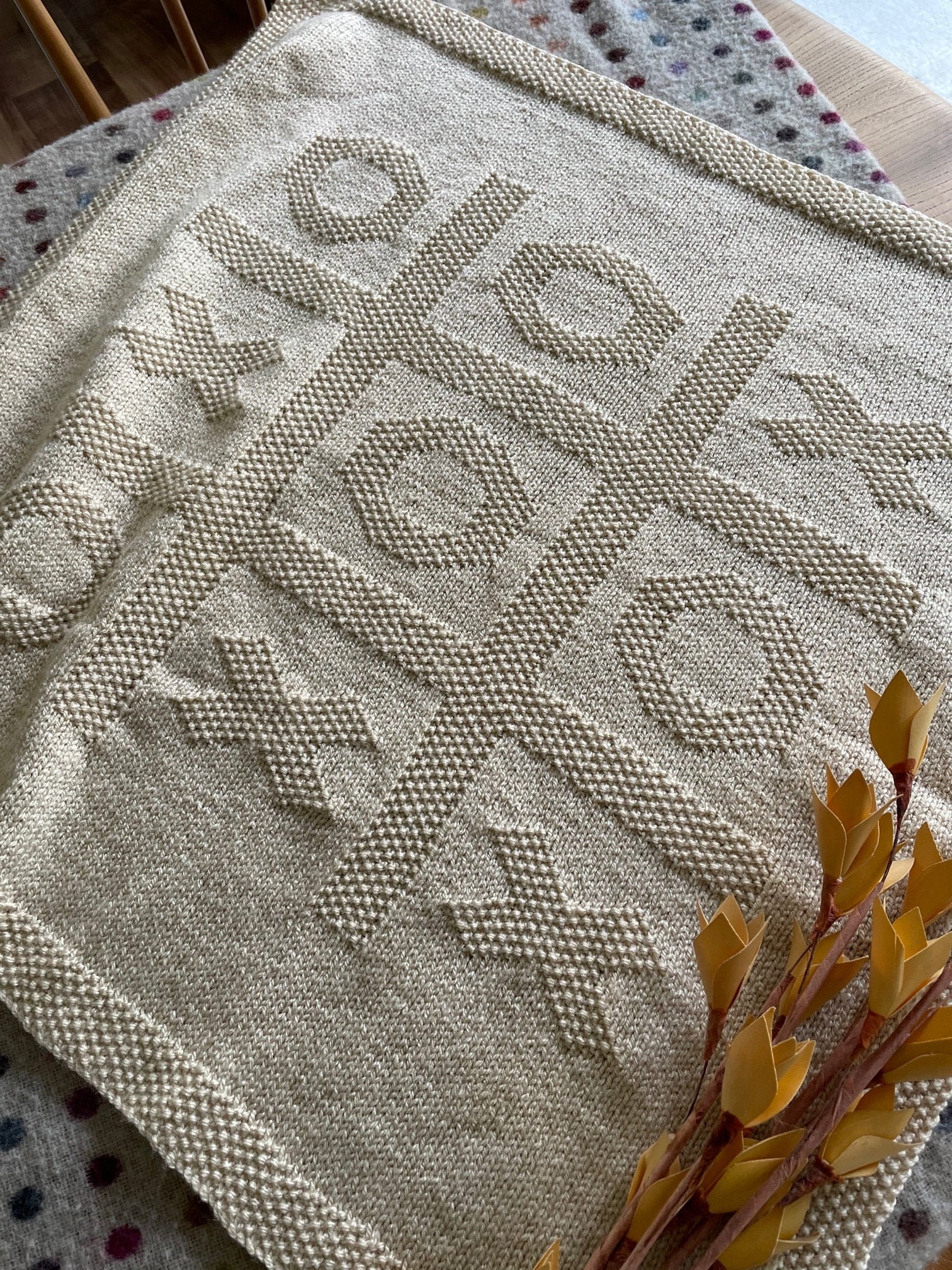 Knitting Pattern DK Baby Blanket Noughts and Crosses Pdf - Etsy