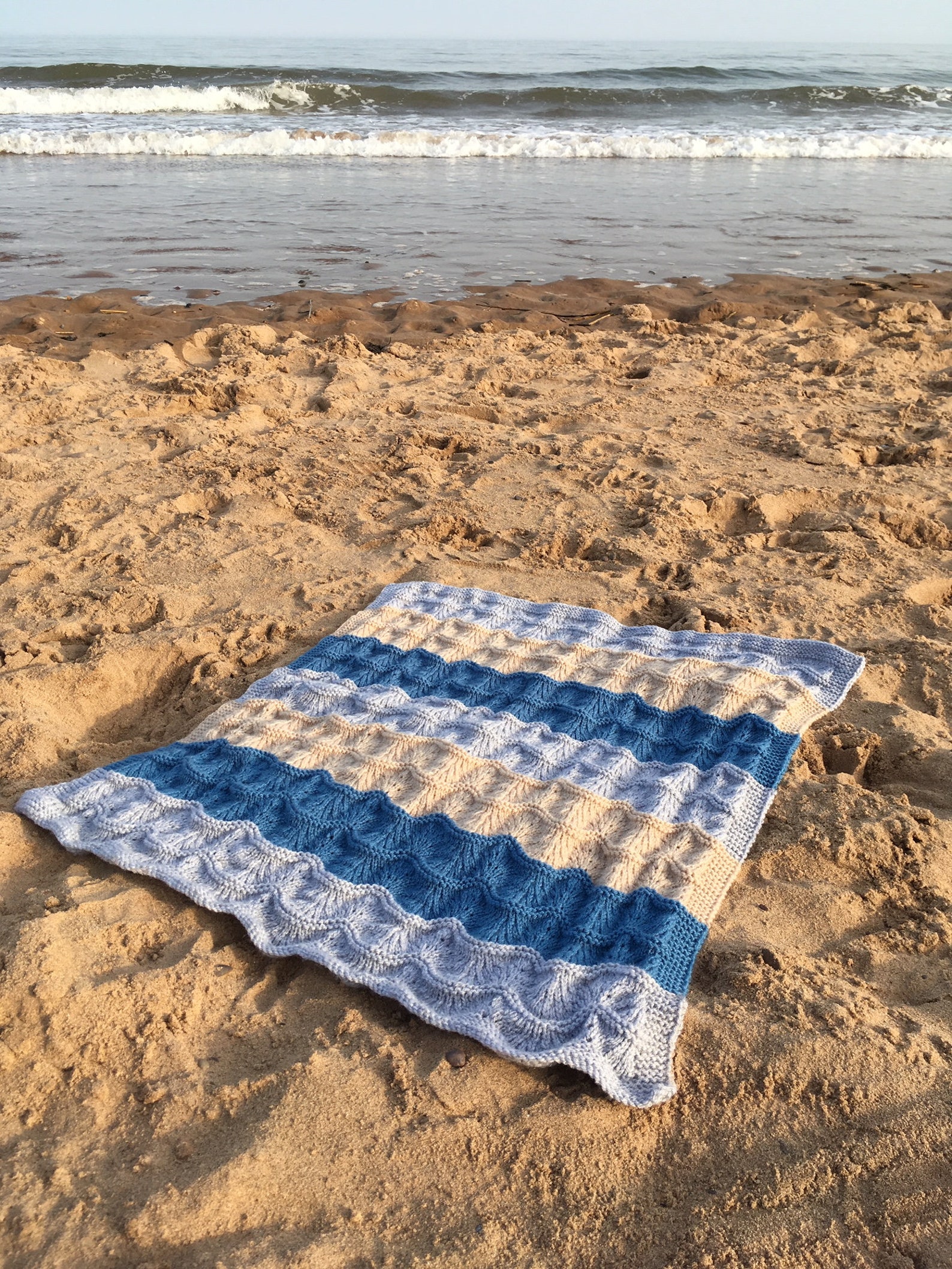 Knitting Pattern DK Baby Blanket at the Beach Pdf - Etsy