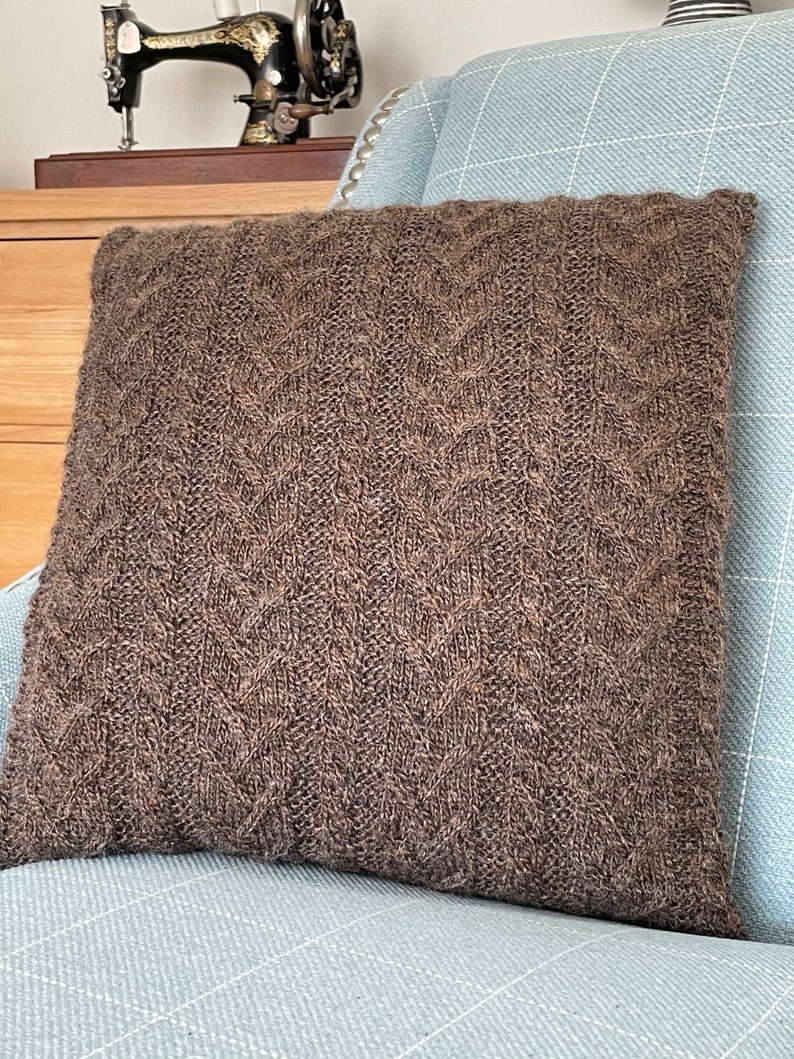 Knitting Pattern Cabled DK Cushion Cover Forestry 16 - Etsy