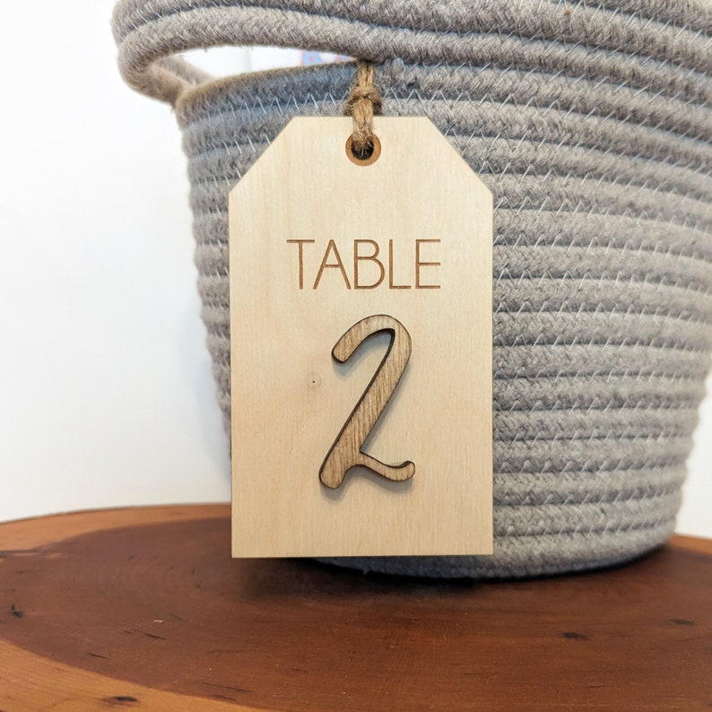Hanging Table Numbers - Wood Wedding Table Number Tags With Twine - Etsy
