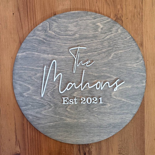 Wood Guest Book Alternative Circle Sign Personalized With Last - Etsy