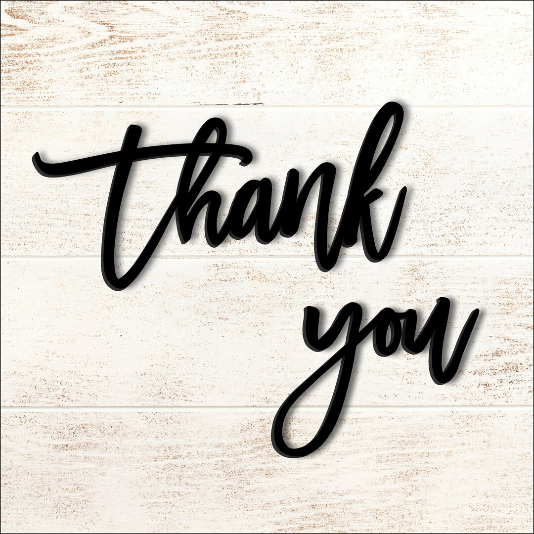 Wood Thank You Cutout Words for Wedding Photos - Thank You Script - Etsy