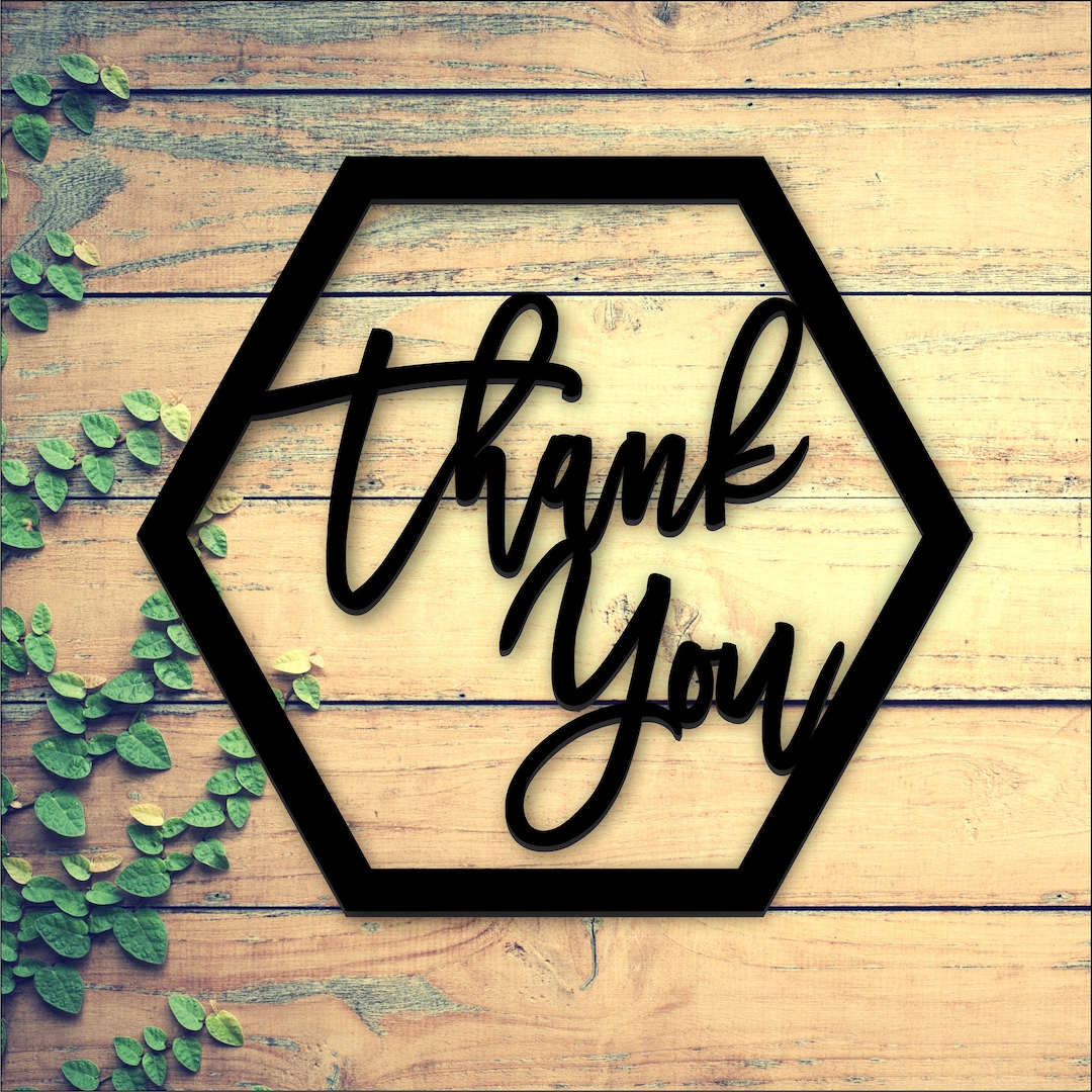 Wood Thank You Hexagon Cutout for Wedding Photos - Thank You Photo Prop ...