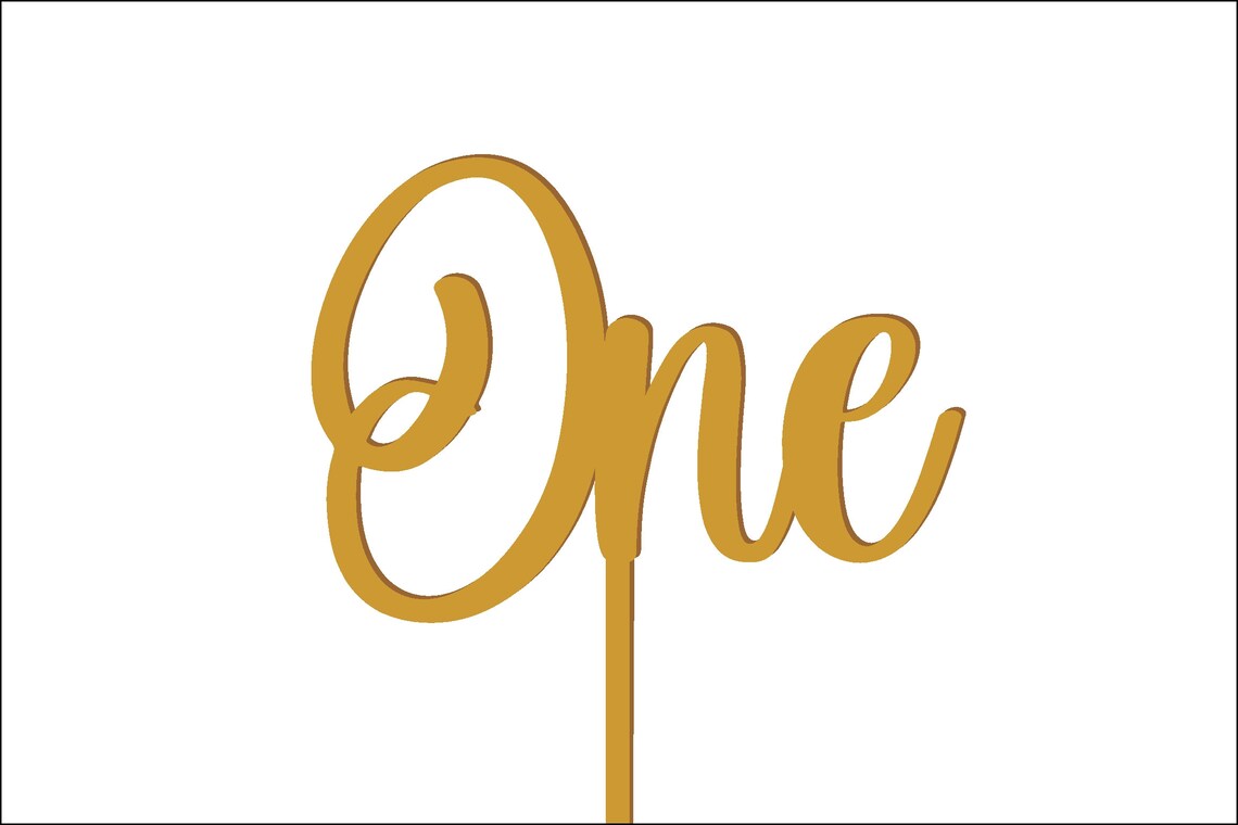 First Birthday Cake Topper One Script Cut File Instant Download - Etsy