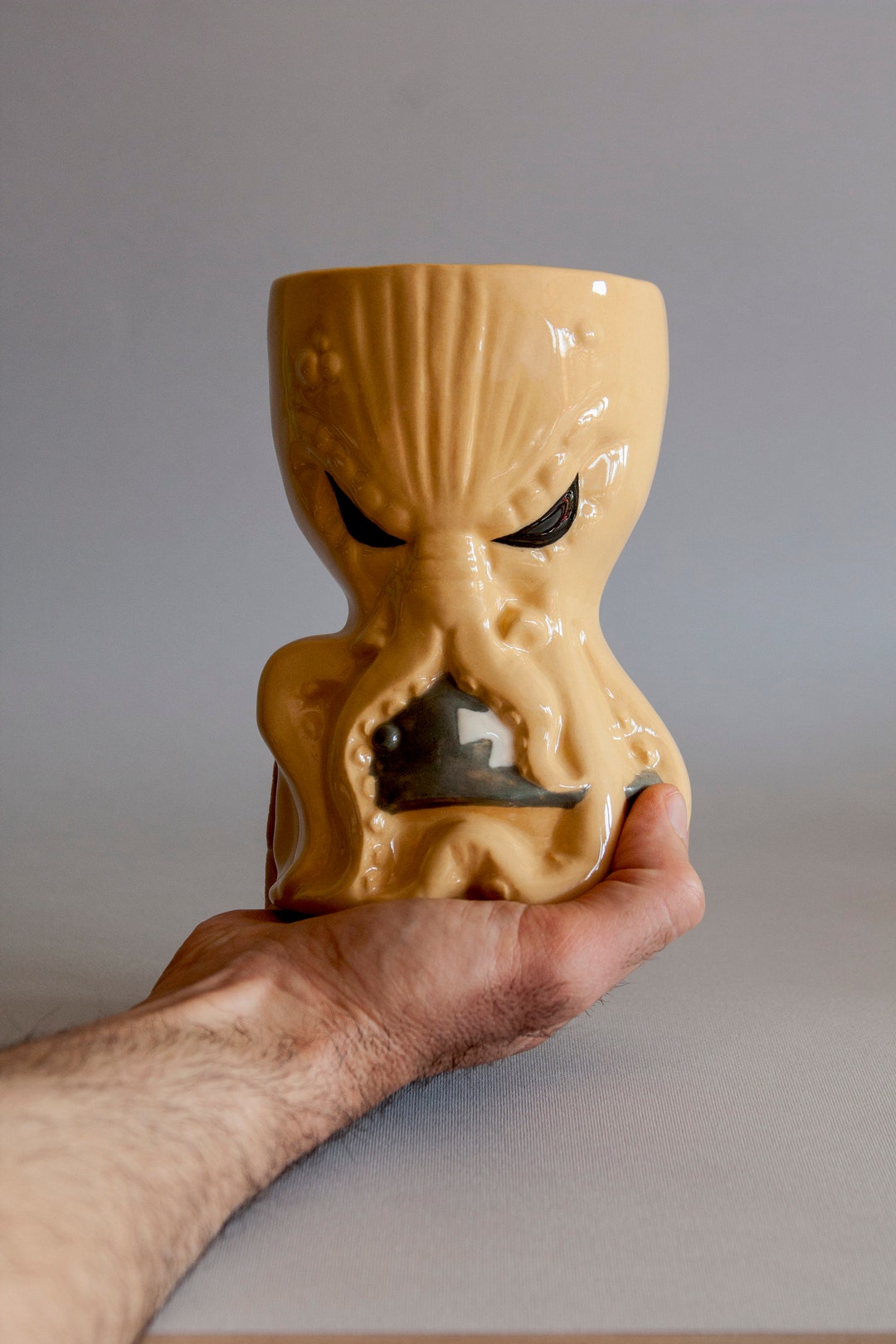 Large Tiki Mug, Cthulhu Tiki Mug, Handmade, Porcelain Handmade, Octopus ...