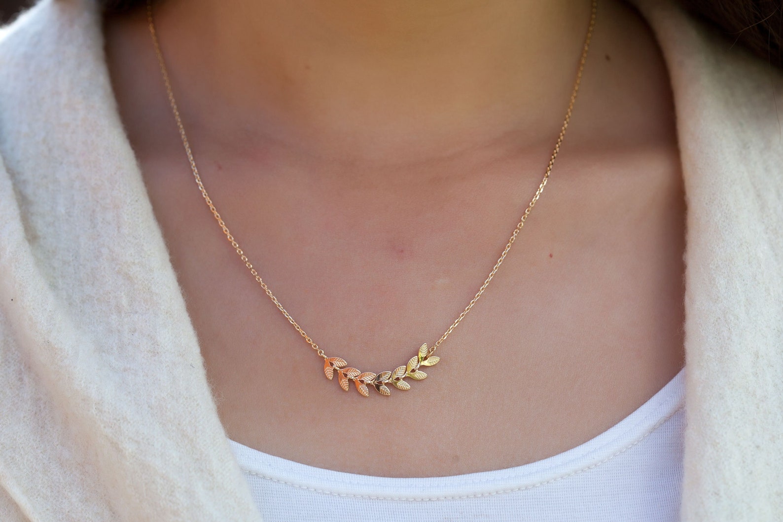 Fishbone Necklace Fishbone Chain Friendship Necklace 16K - Etsy