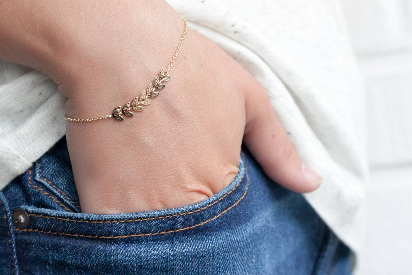 Fishbone Bracelet Fishbone Chain Friendship Bracelet Gold | Etsy