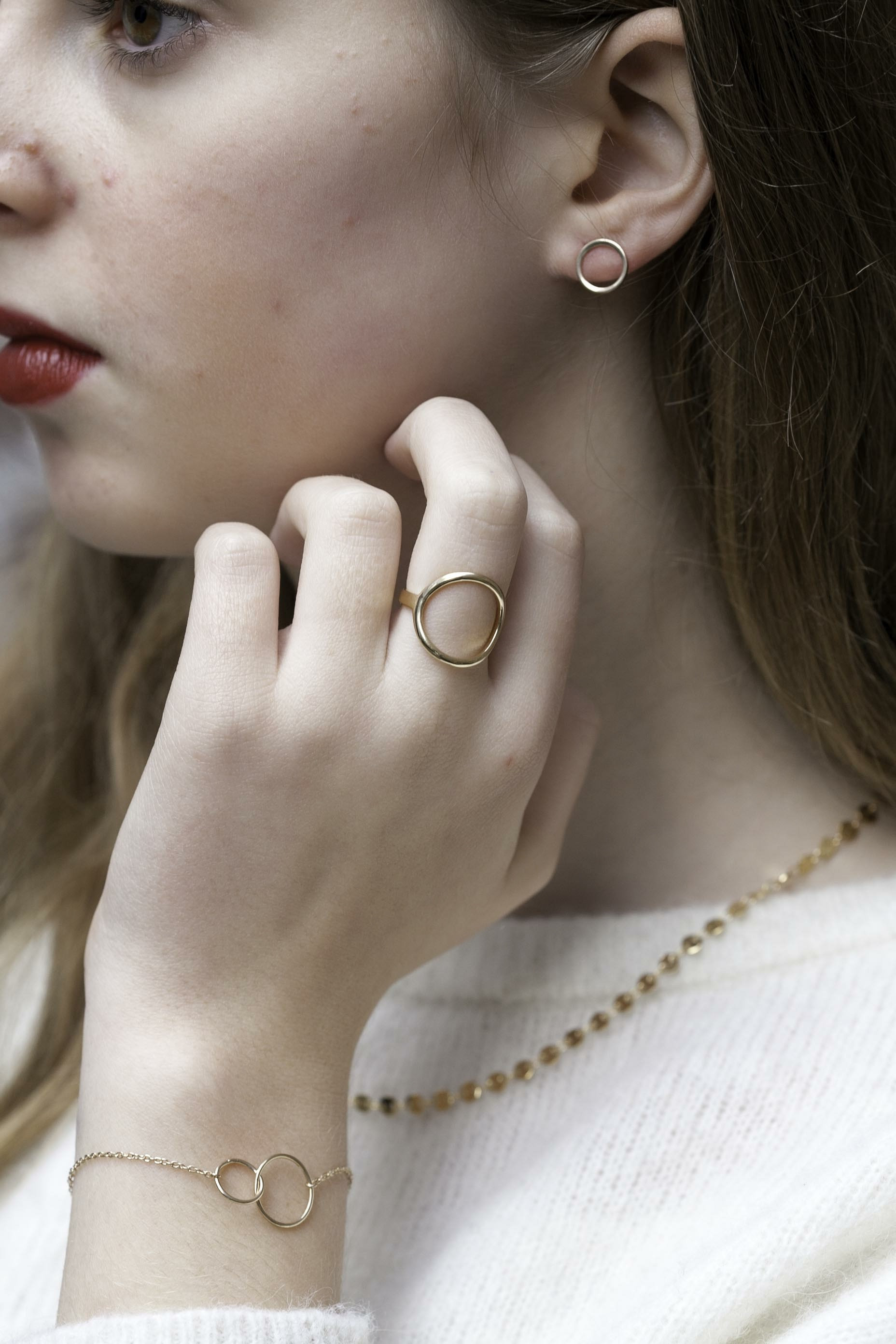 16k Gold Filled Circle Ring Simple O Ring Yello Gold Outline - Etsy