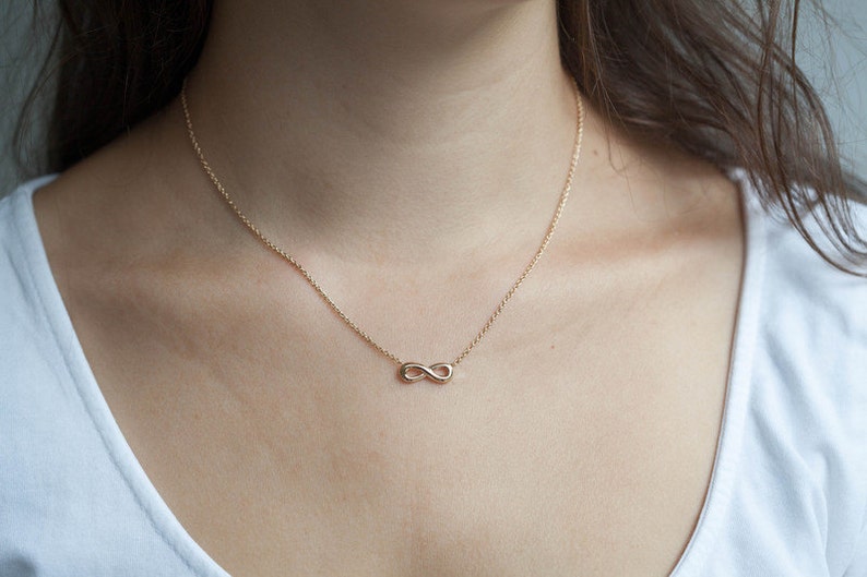 Infinity Necklace in Sterling Silver or 16k gold fill | Etsy