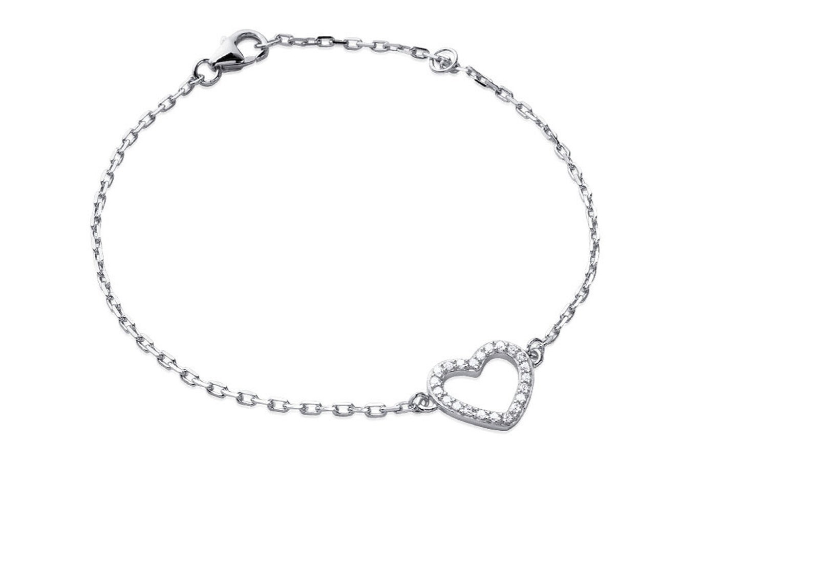 Simple Heart Bracelet Sterling Silver Beautiful Bracelet - Etsy