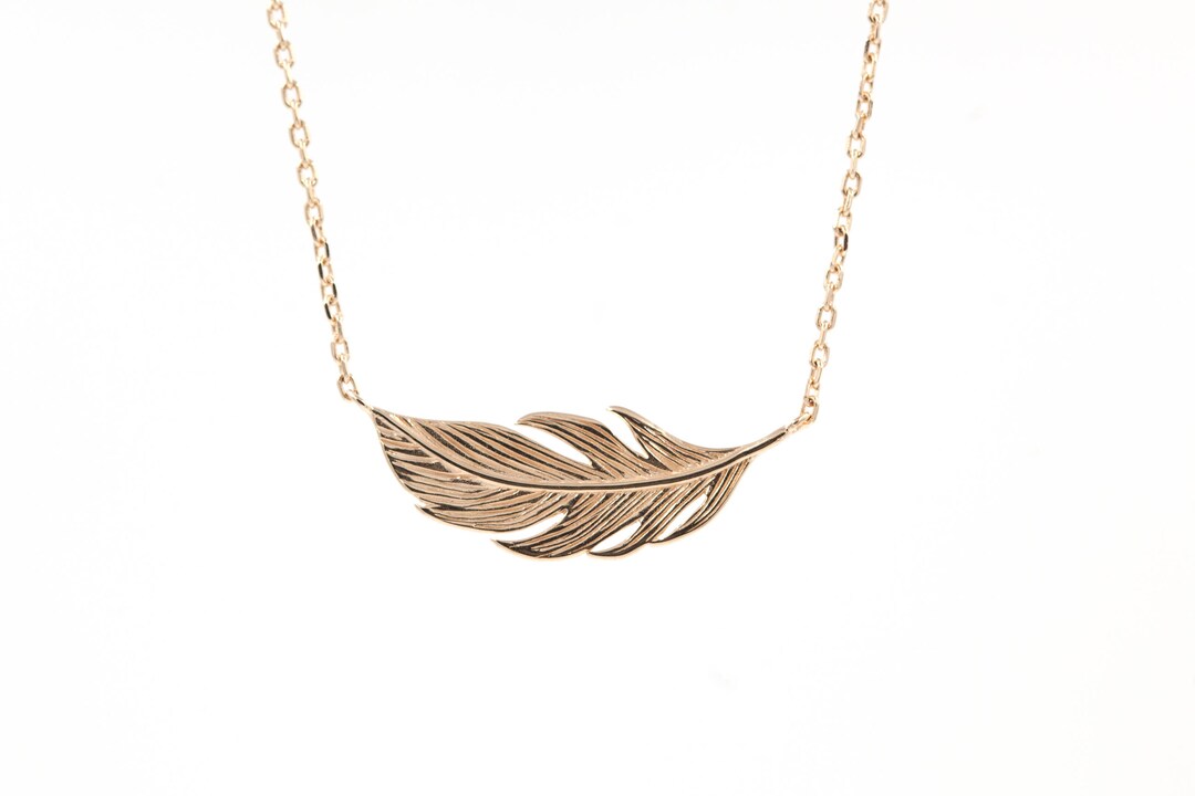 Feather Necklace in Silver or Gold Fill - Etsy