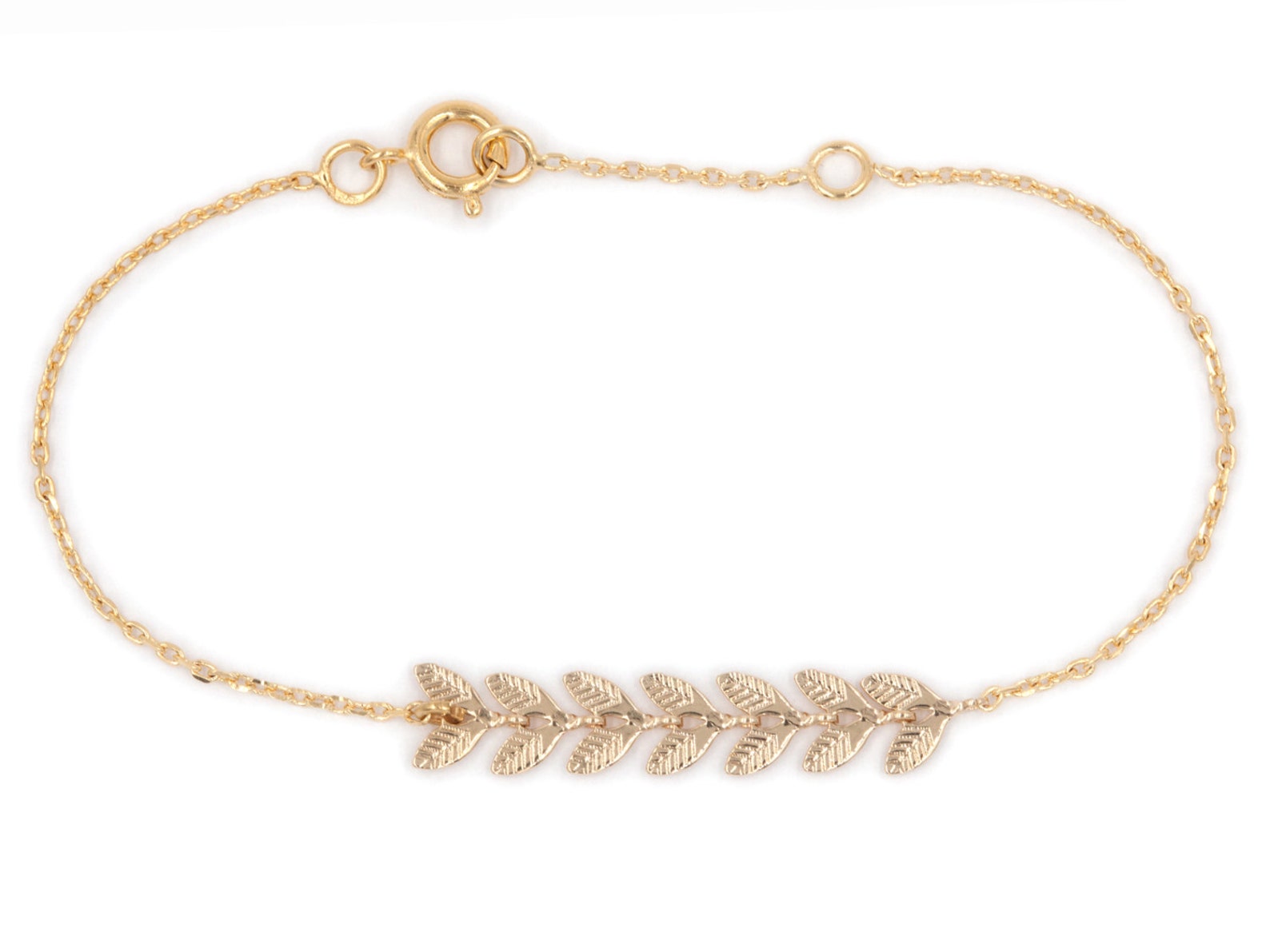 Fishbone Bracelet Fishbone Chain Friendship Bracelet Gold | Etsy