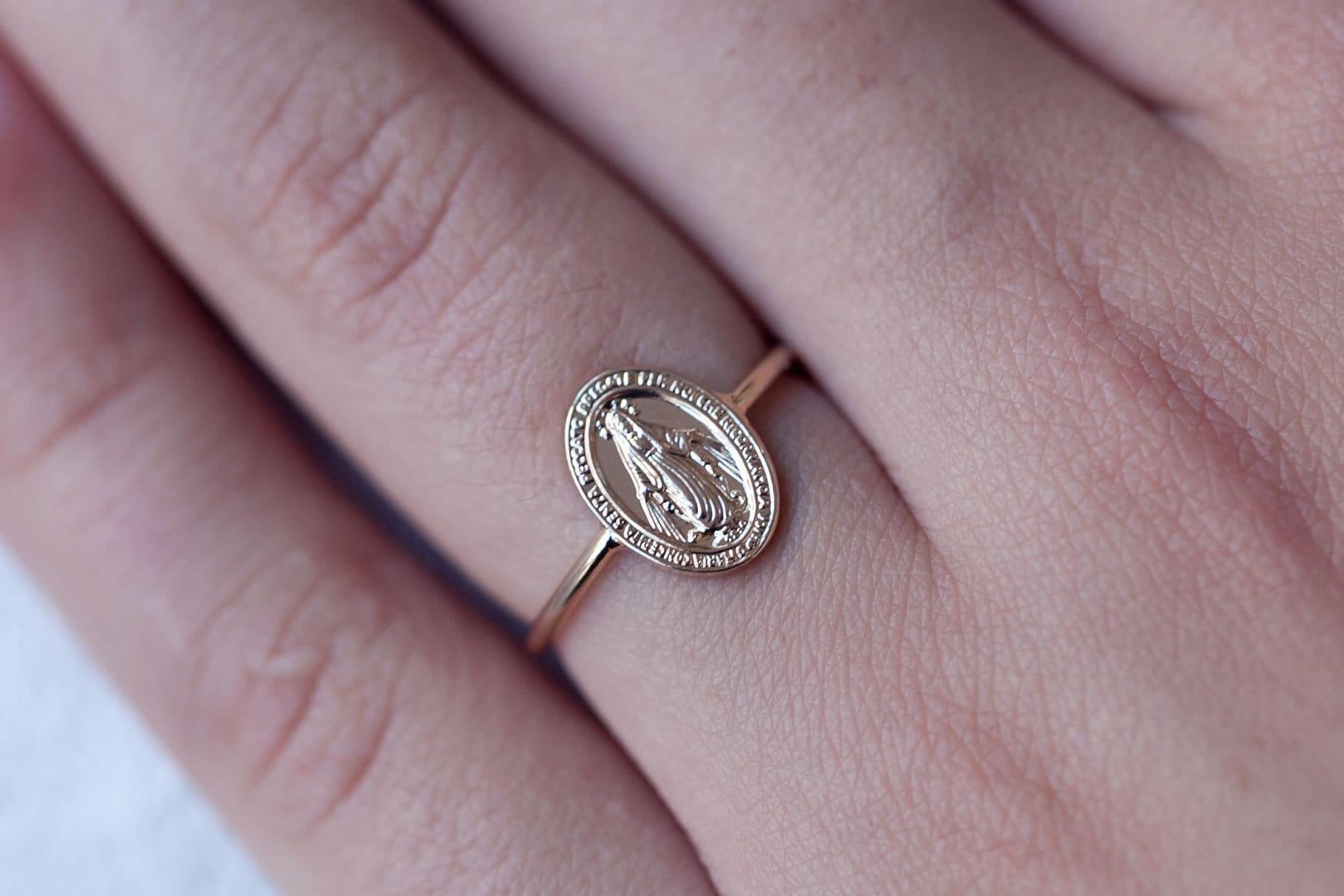 Sterling Silver Ring With Miraculous Medal Virgin Mary - Etsy
