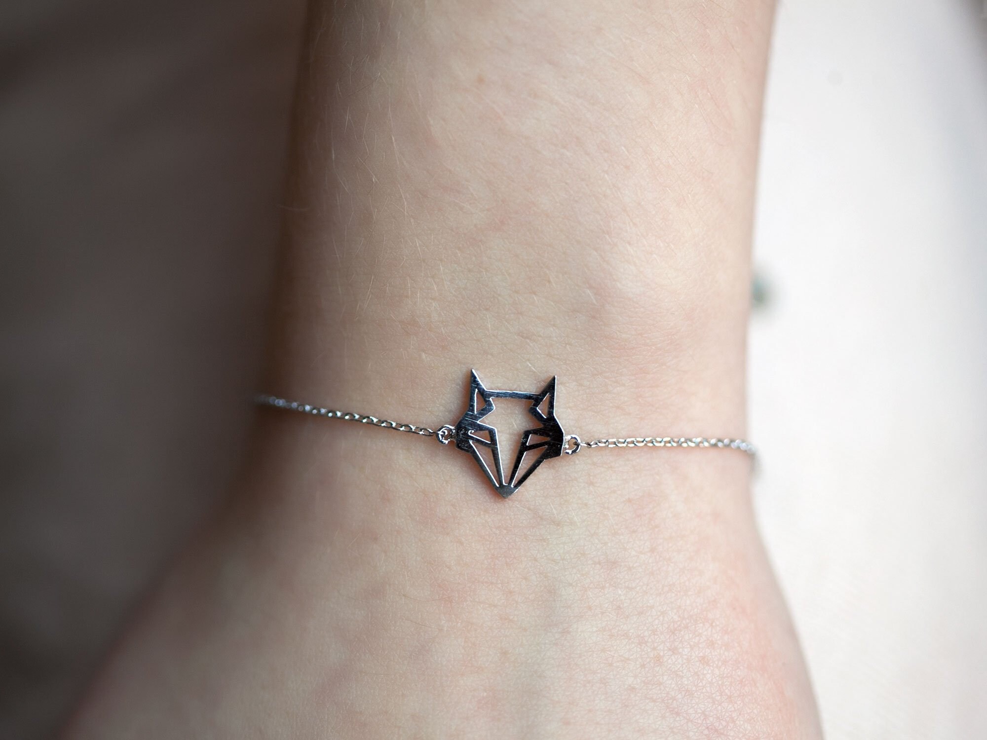 Delicate Origami Fox Bracelet Fox Bracelet Tiny Fox - Etsy