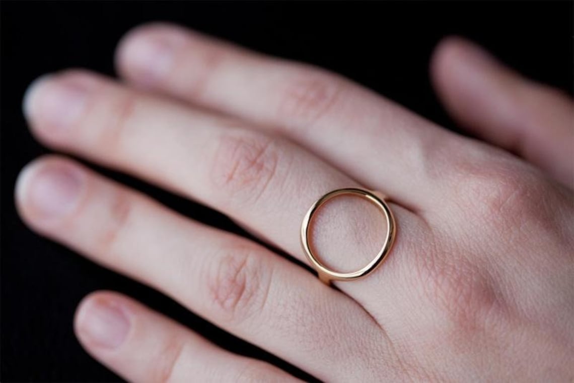 16k Gold Filled Circle Ring Simple O Ring Yello Gold Outline - Etsy