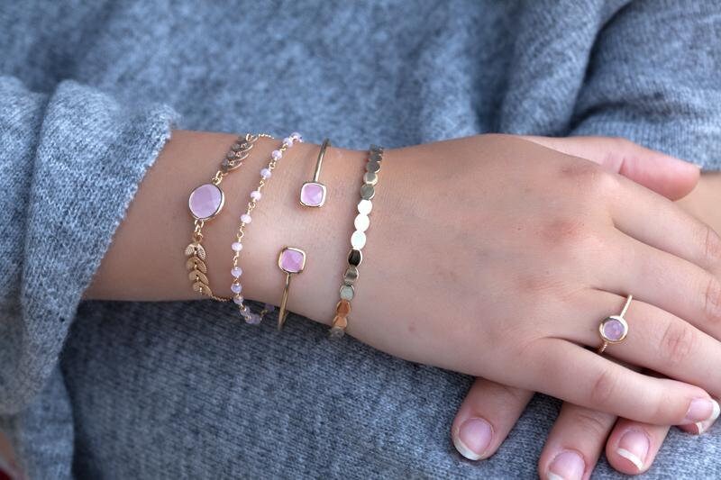 Fishbone Bracelet With Natural Stone Fishbone Chain | Etsy