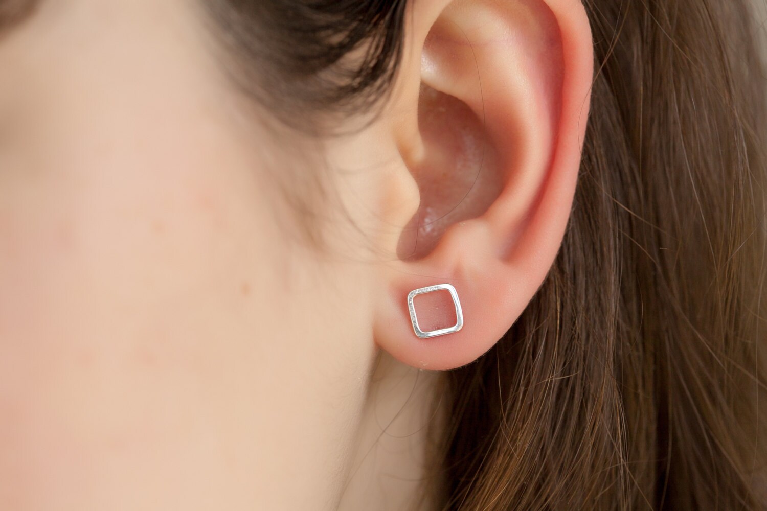 Stud Earrings Small Square Earrings Geometric Studs | Etsy