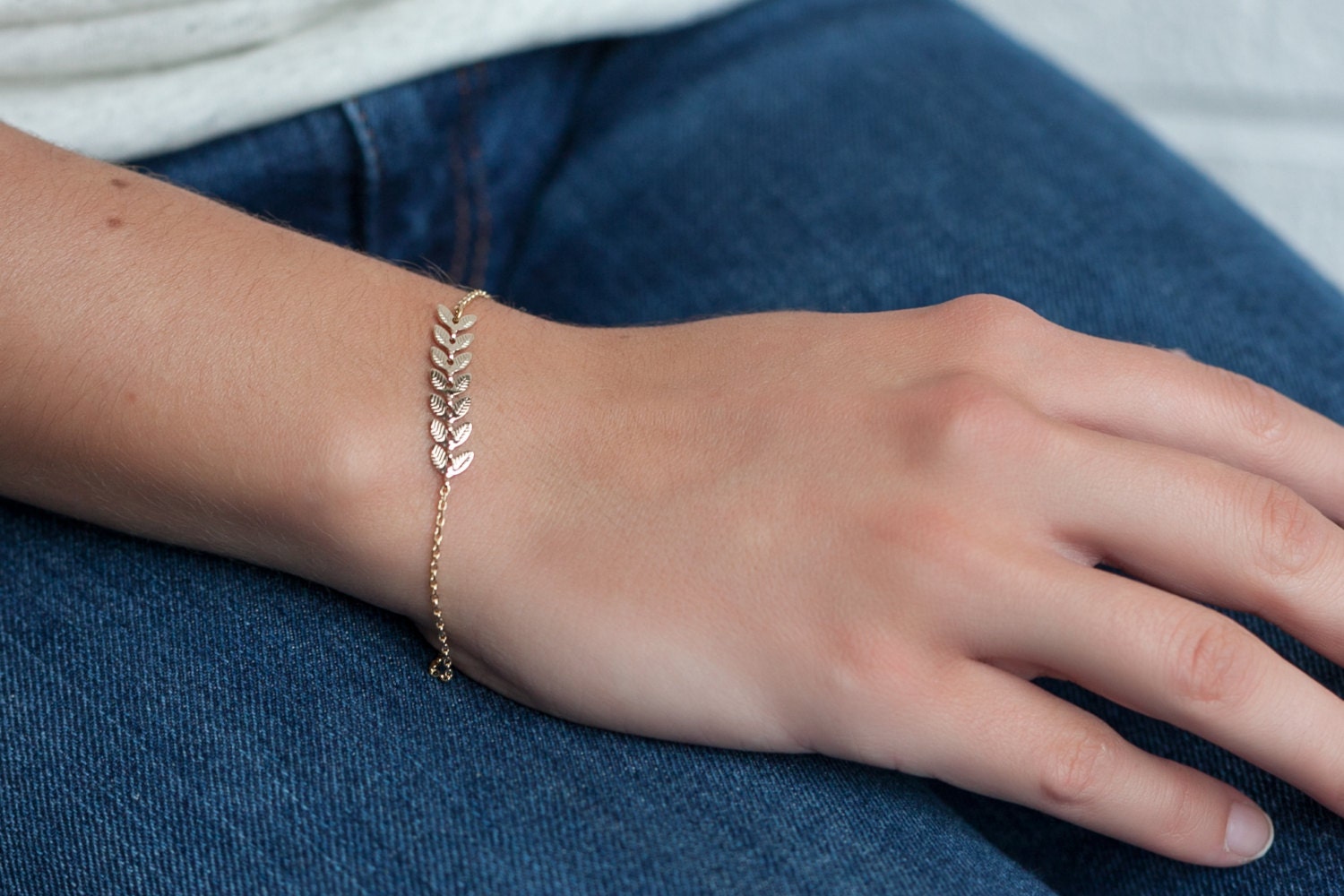 Fishbone Bracelet Fishbone Chain Friendship Bracelet Gold | Etsy