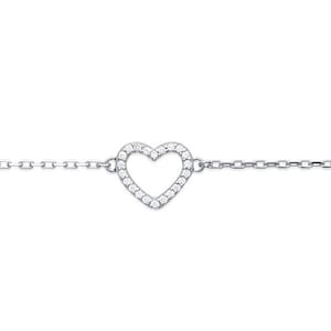 Simple Heart Bracelet- Sterling Silver - Beautiful Bracelet With Heart ...