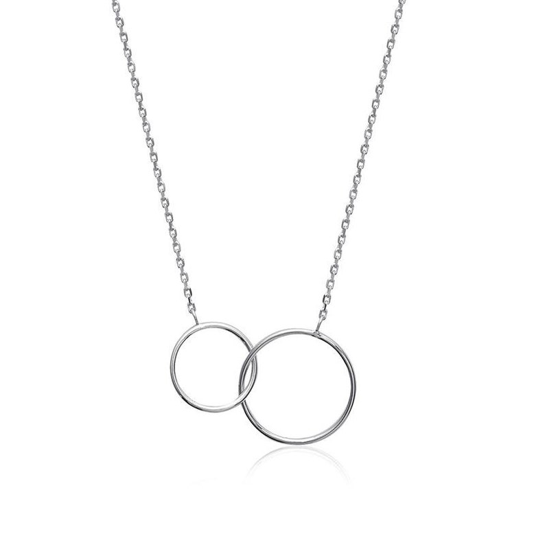Two Entwined Tiny Circles Necklace in Sterling Silver or Gold Fill - Etsy