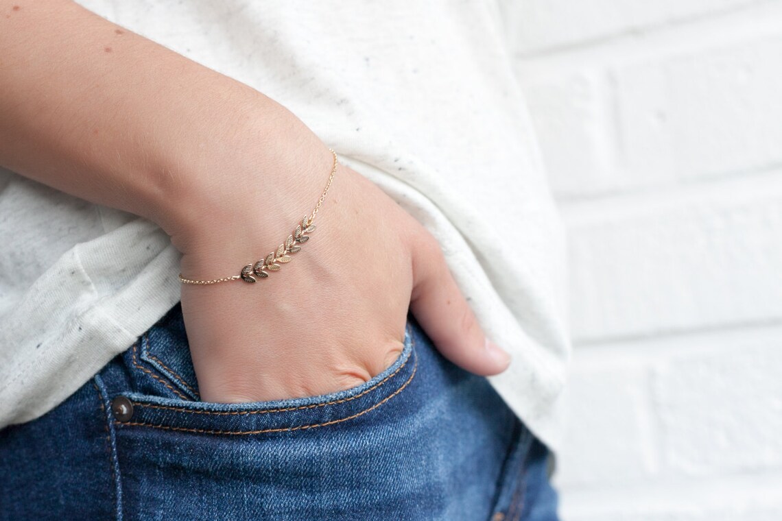 Fishbone Bracelet Fishbone Chain Friendship Bracelet Gold | Etsy