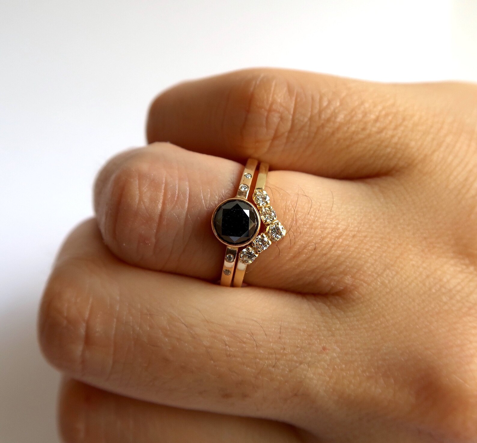 Black Diamond Ring, Solitaire Engagement Ring, Solitaire Black Diamond ...