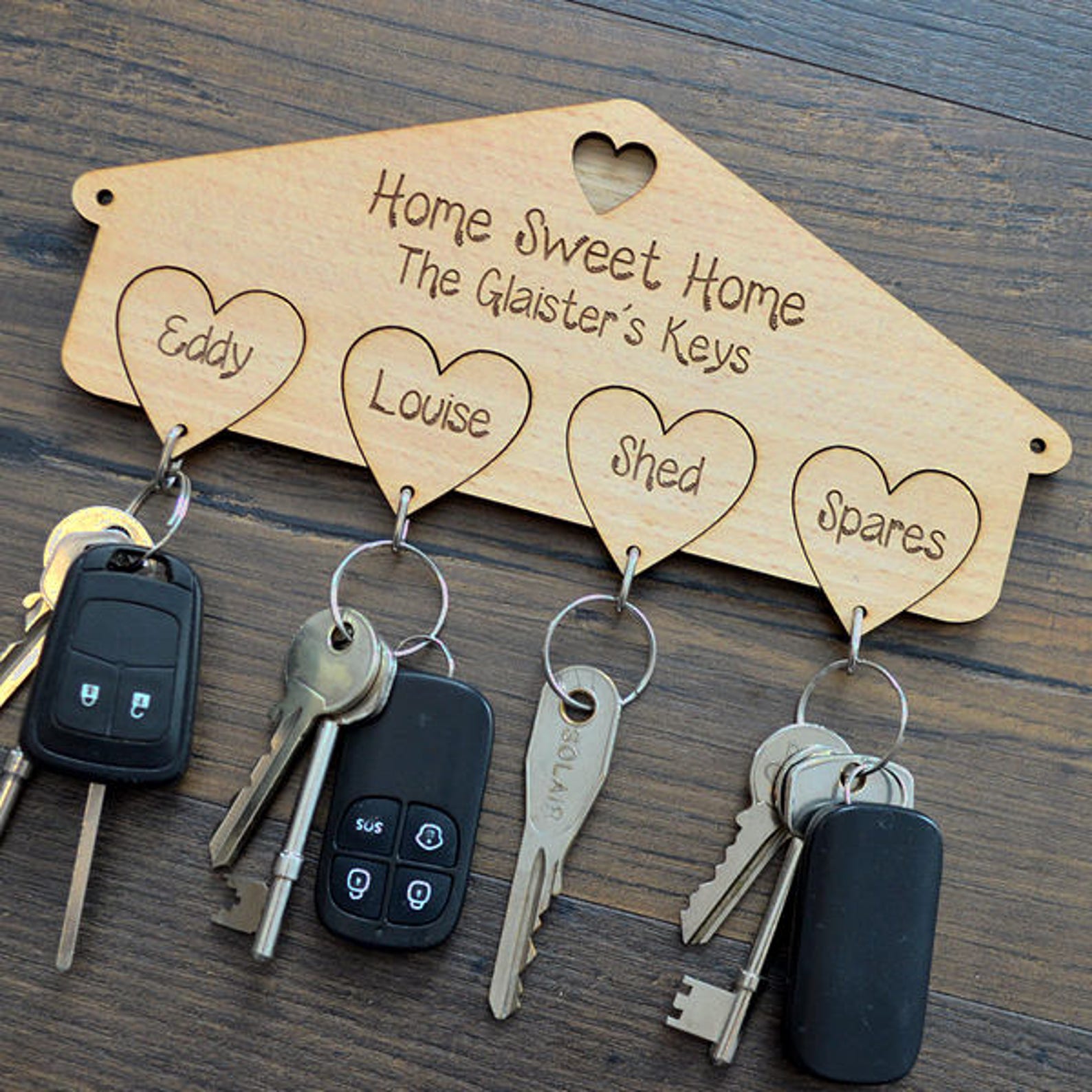 Housewarming New Home Family Keyring Keys Hanger Set Love | Etsy