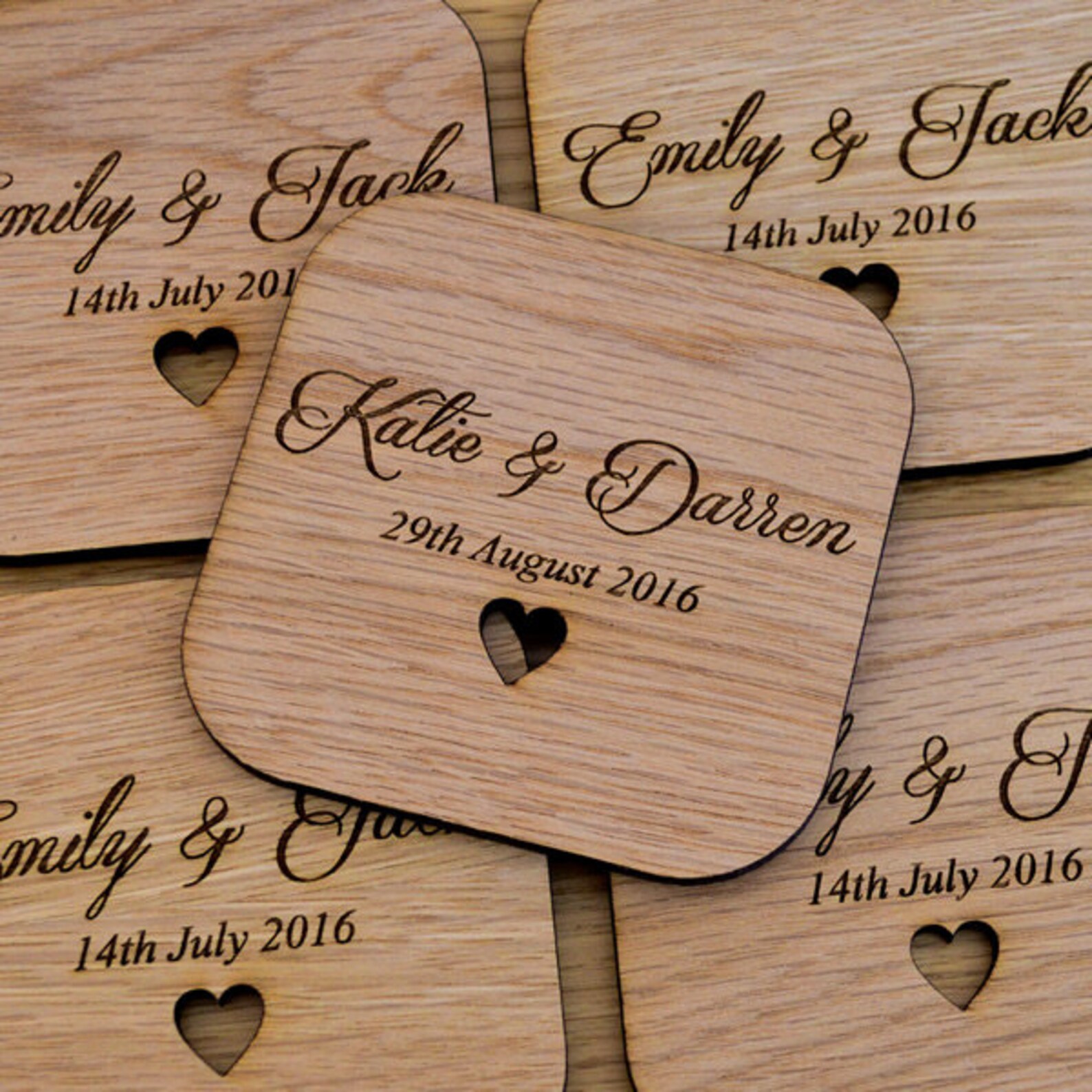 Personalised Wedding Table Coasters Unique Wooden Favour | Etsy UK
