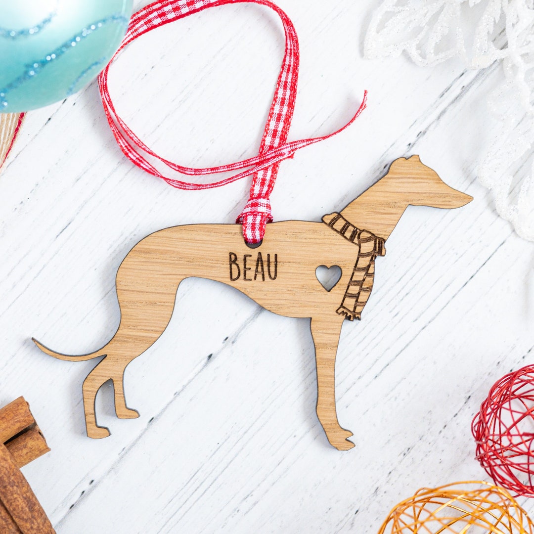 Personalised Whippet Decoration, Gift for Whippet Owner, Wooden ...