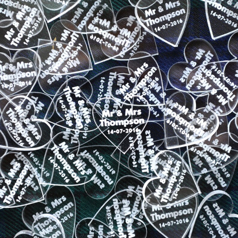 Personalized Wedding Table Confetti Personalised Hearts - Etsy