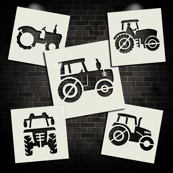 Tractor Stencils set of 5 Tractor Stencil Reusable Plastic - Etsy