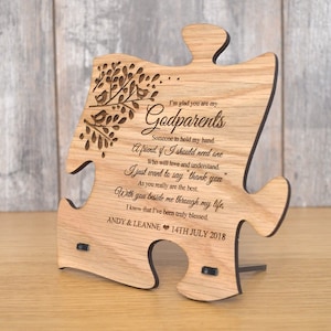 Unique Godfather Gift - Wooden Jigsaw Puzzle Plaque, God Father Present ...