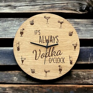 It's Always Vodka O'clock Wooden Wall Clock - Etsy
