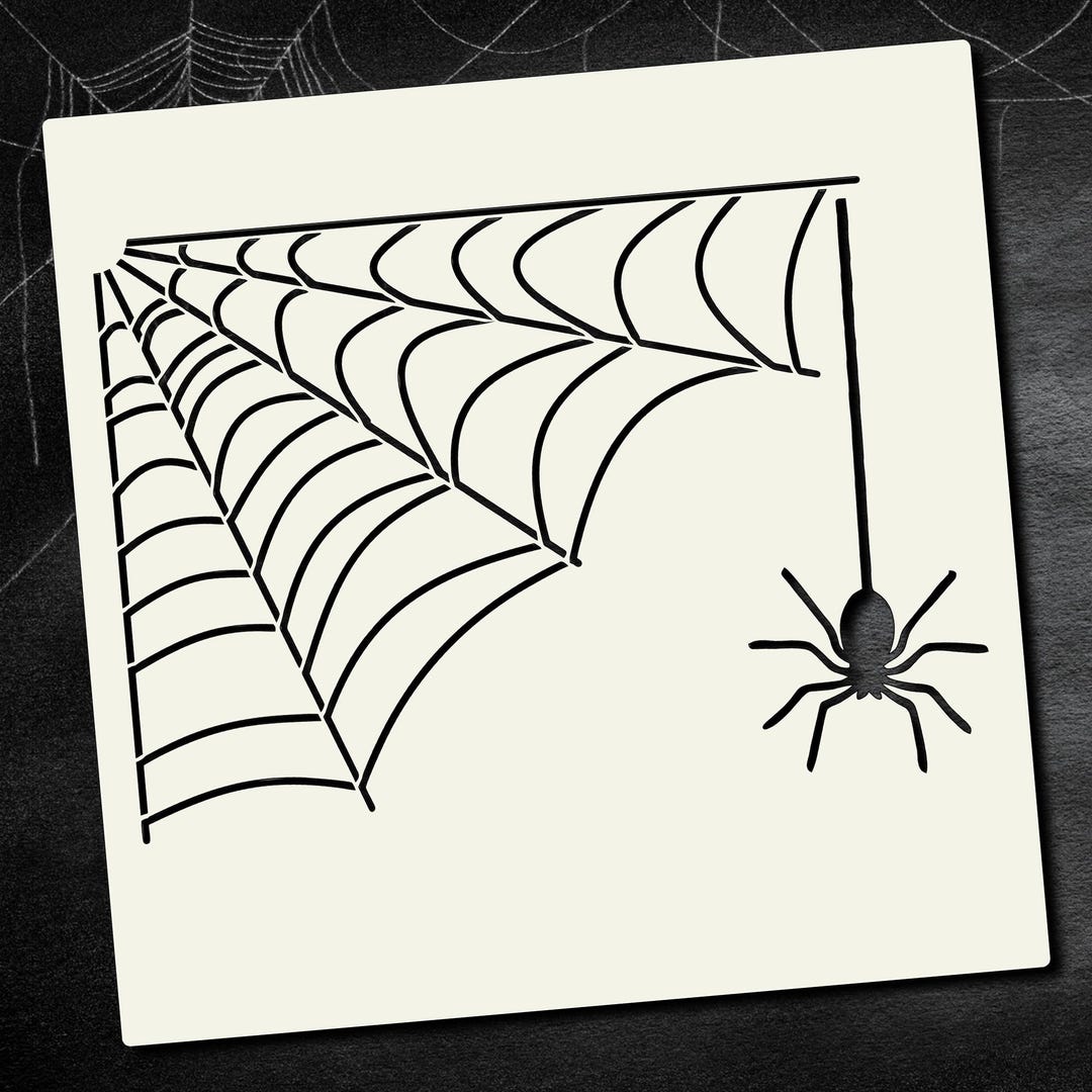 Spider Web Stencil - Halloween Window Stencil Glass Spray Template ...