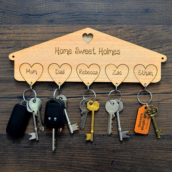 Housewarming New Home Family Keyring Keys Hanger Set Love - Etsy UK