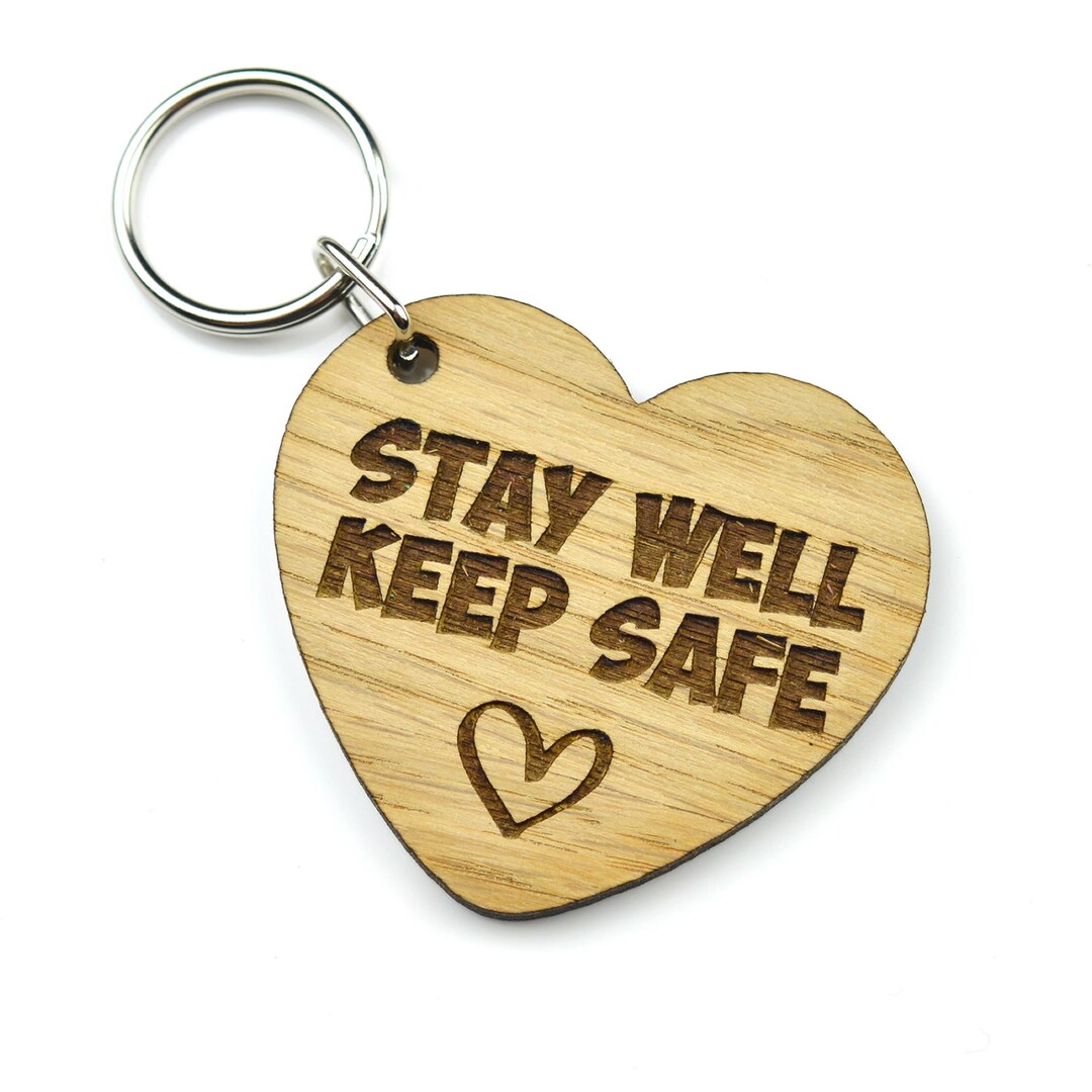 Stay Well Keep Safe Wooden Keyring Key Chain Unique - Etsy