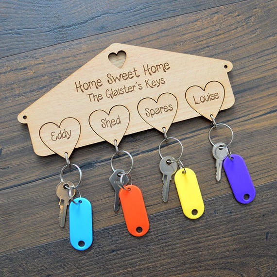 Housewarming New Home Family Keyring Keys Hanger Set Love | Etsy