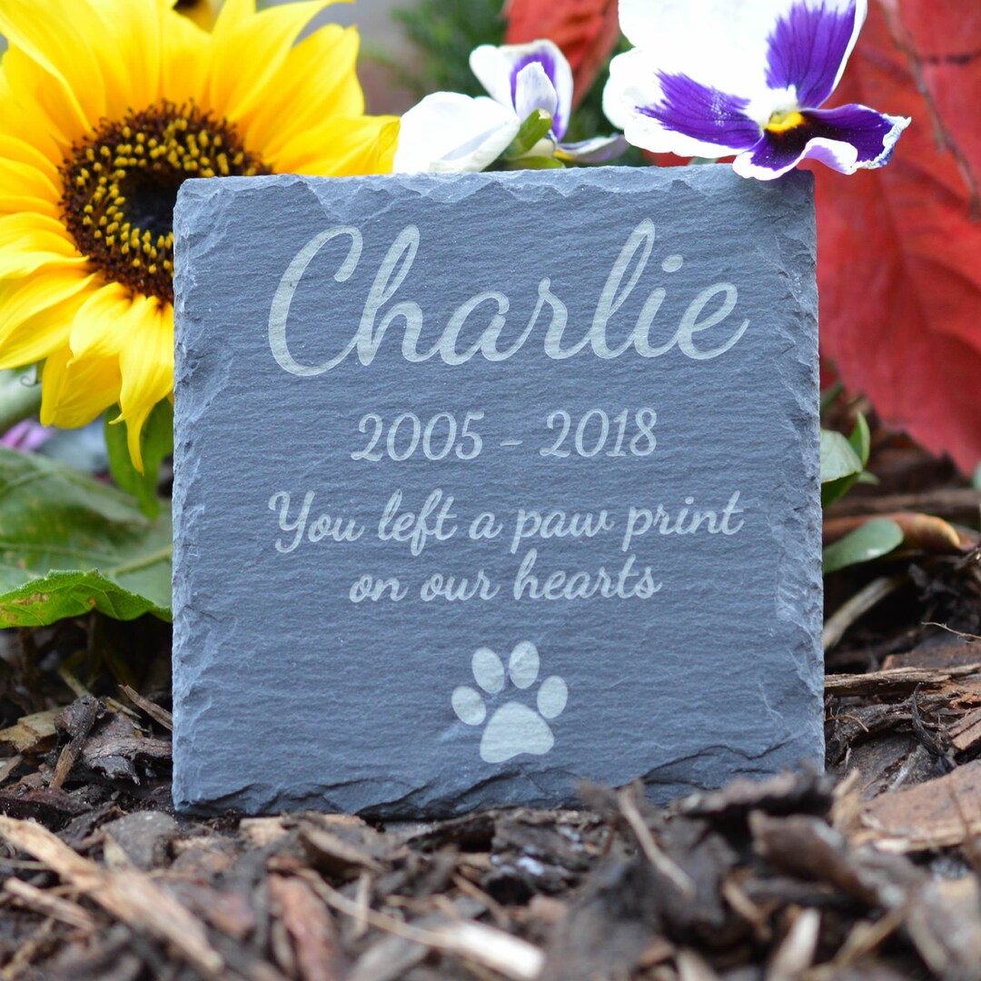 Square Gravestone for Pet Dog - Personalised Memorial Plaque Dogs Grave ...