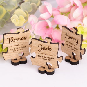 Personalised Jigsaw Wedding Placenames Place Settings, Wooden Puzzle ...