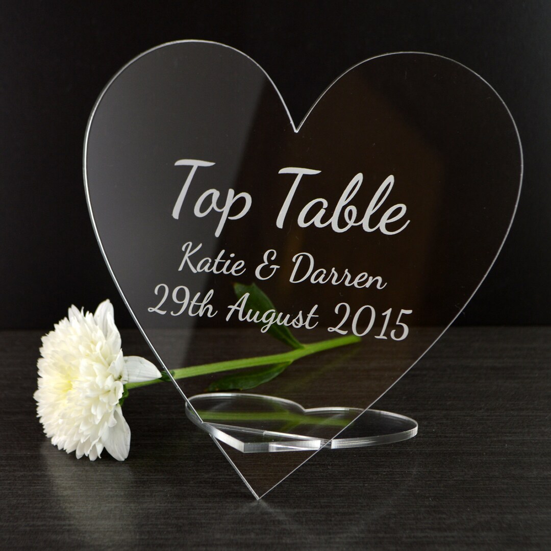 Wedding Table Signs, Acrylic Clear Glass - for Wedding Table Names ...