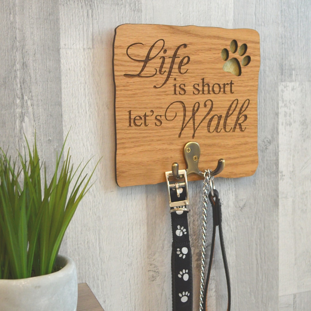 Personalized Wooden Dog Lead Hanger – Paw Print Leash Hook - Etsy