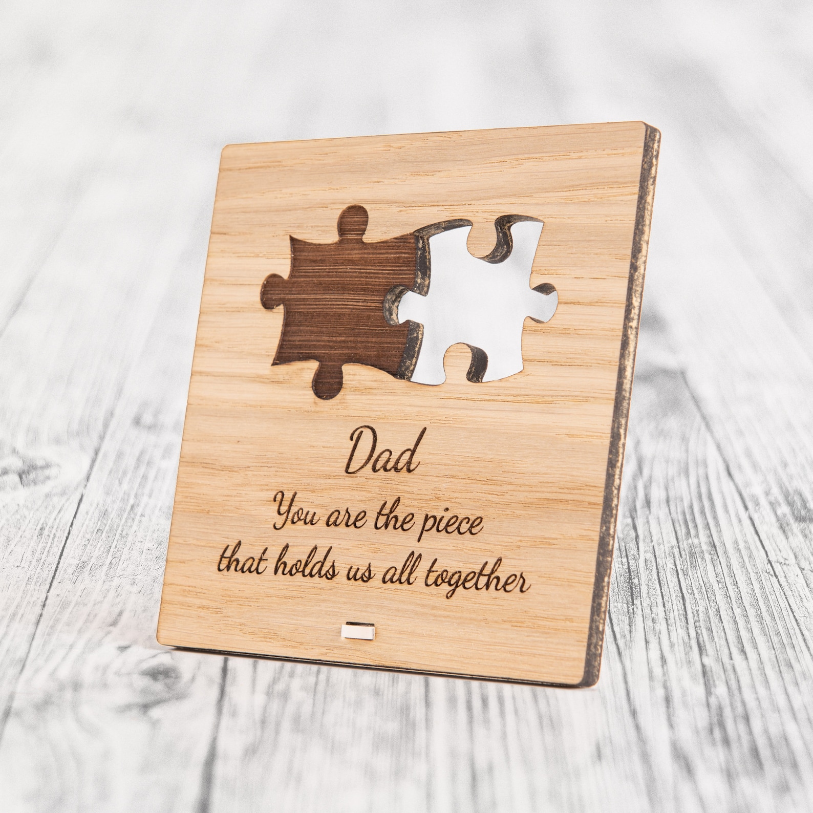 Jigsaw Puzzle Piece Fathers Day Wooden Plaque Sign for Dad - Etsy