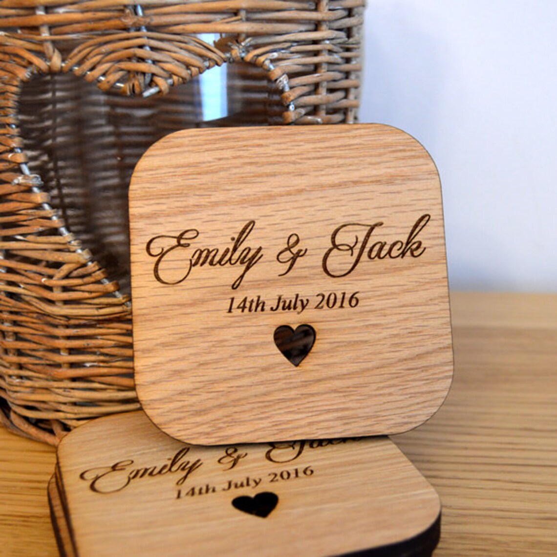 Personalised Wedding Table Coasters Unique Wooden Favour | Etsy UK