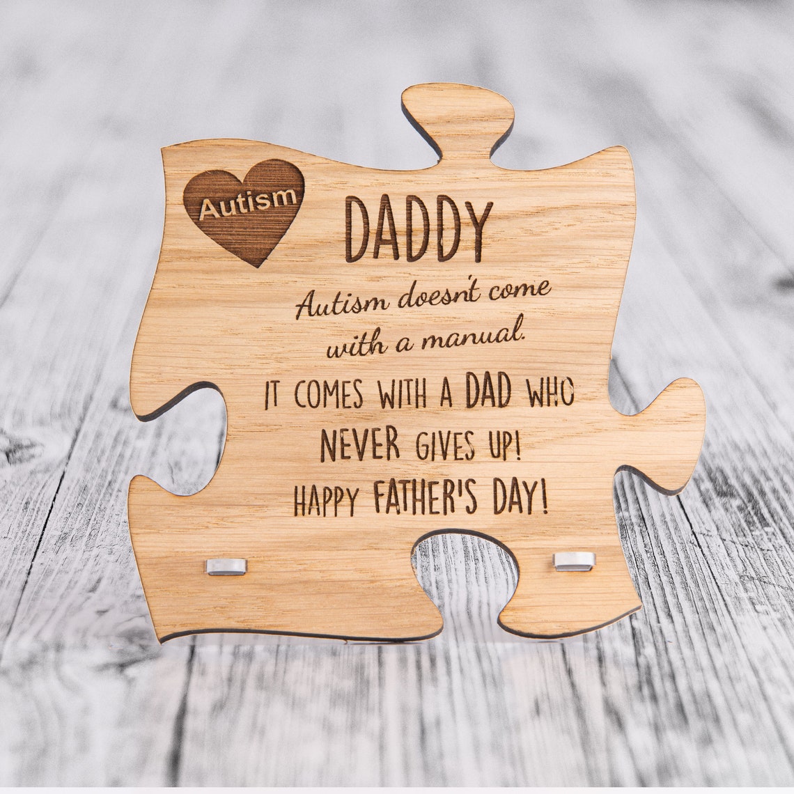 Autism Fathers Day Plaque Sign Gift Present for Dad Daddy Autistic ...